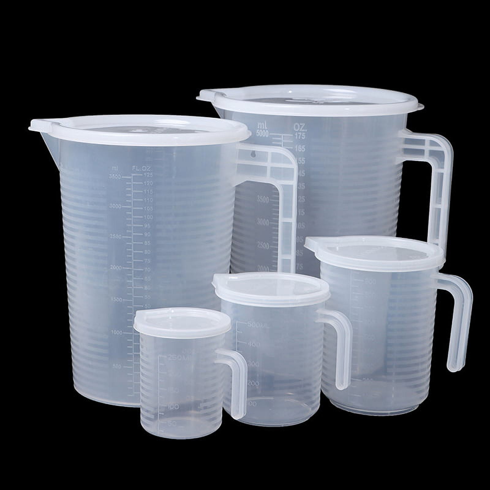 1Pcs Plastic Liquid Measuring Cup Jug Pour Spout Surface With Lid ...