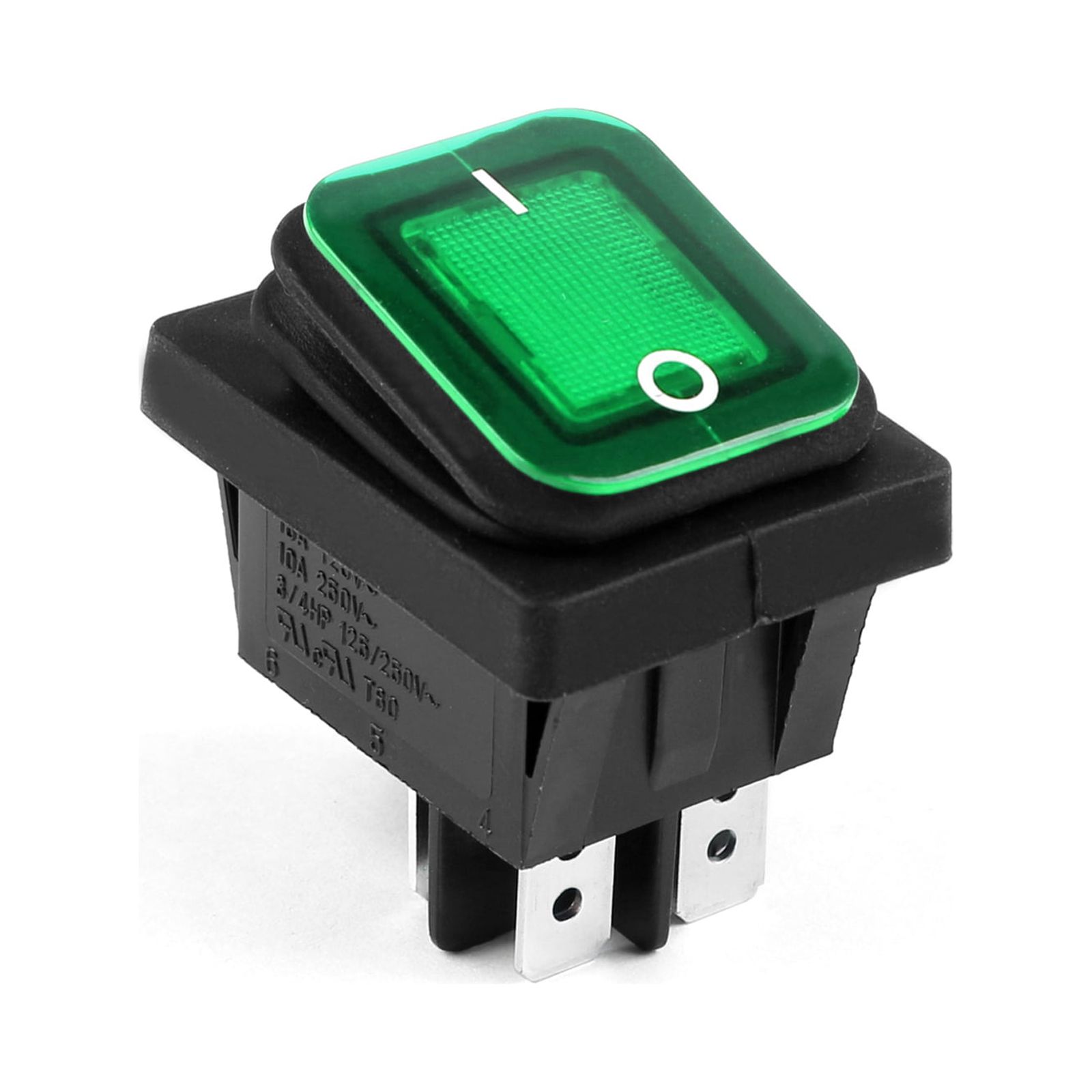 1Pcs RLEIL RL2-102 Waterproof IP65 Car Rocker Switch 4Pin 125/250VAC Green - Walmart.com