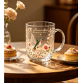1Pcs Red Cardinal Bird Berry Drinking Glasses Xmas Winter Tumbler Cups ...