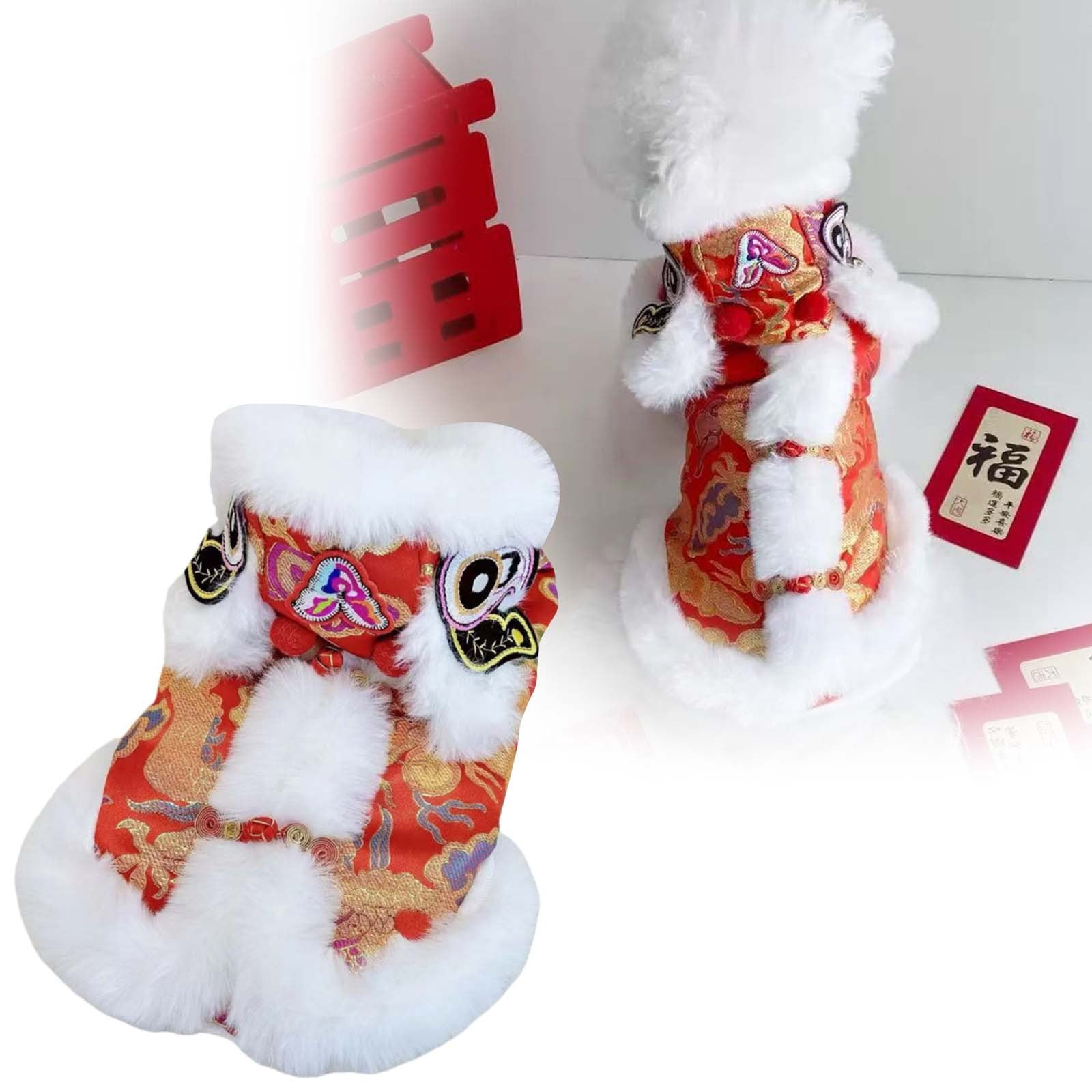 1Pcs Red Tiger Head And Awakening Pet Costume Brings A Strong Festive ...