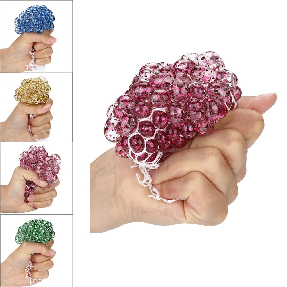 1Pcs Sequin Soft Grape Mesh Pressure Balls Clarity & Focus Tool Fidget ...