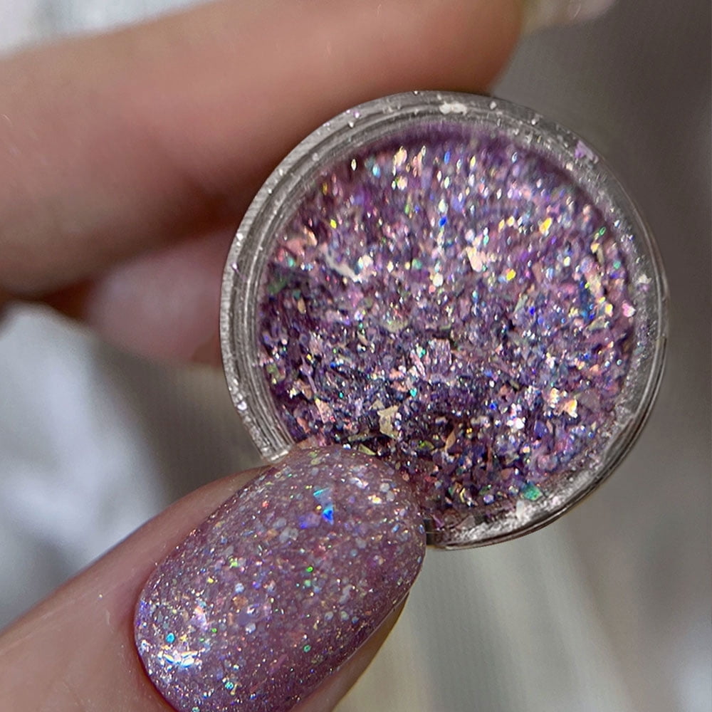 1Pcs Shimmer Gold/Rose Holographic Mica Nail Flakes Chrome Opal ...