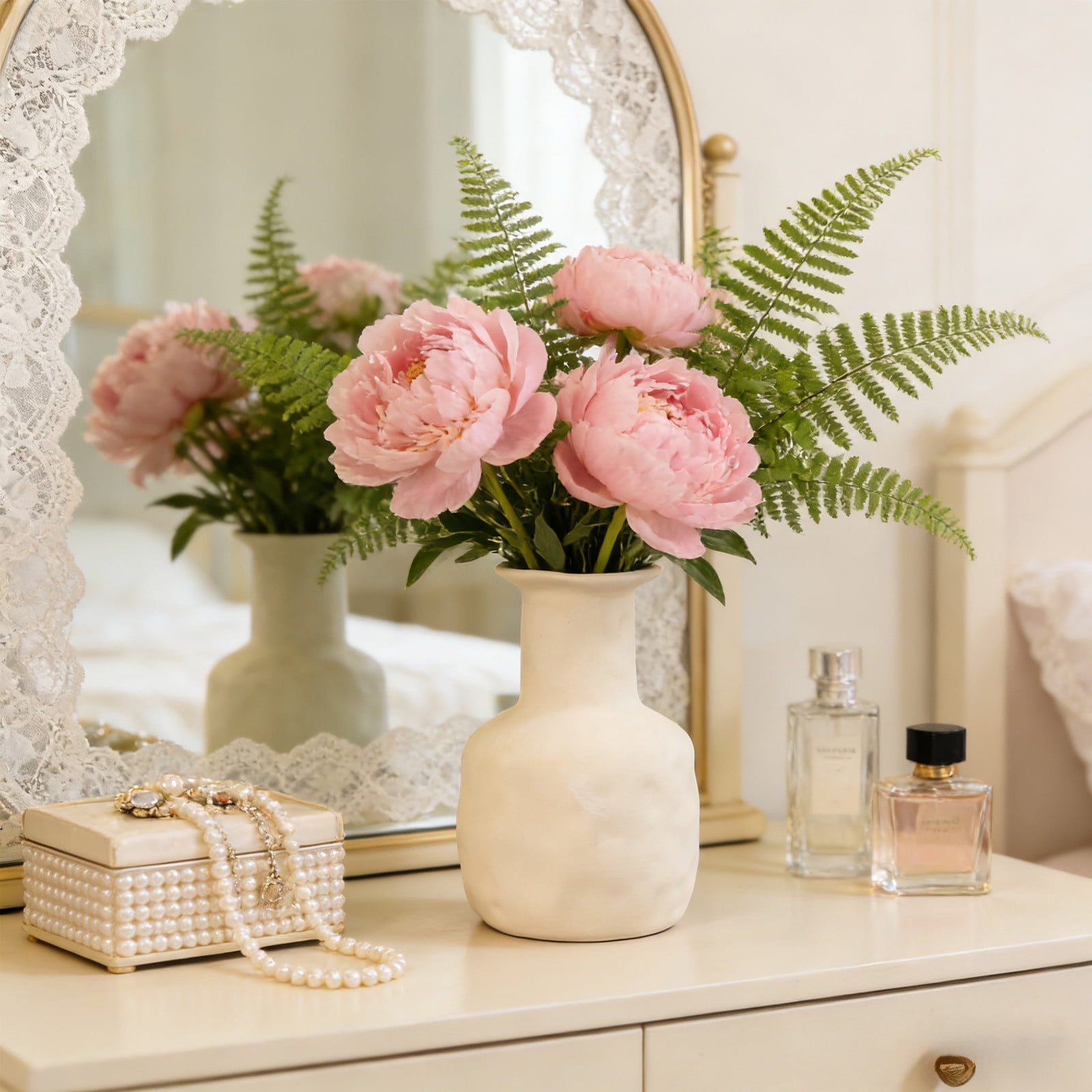 1Pcs Small White Vase for Modern Home Decor,Ceramic Vases for ...