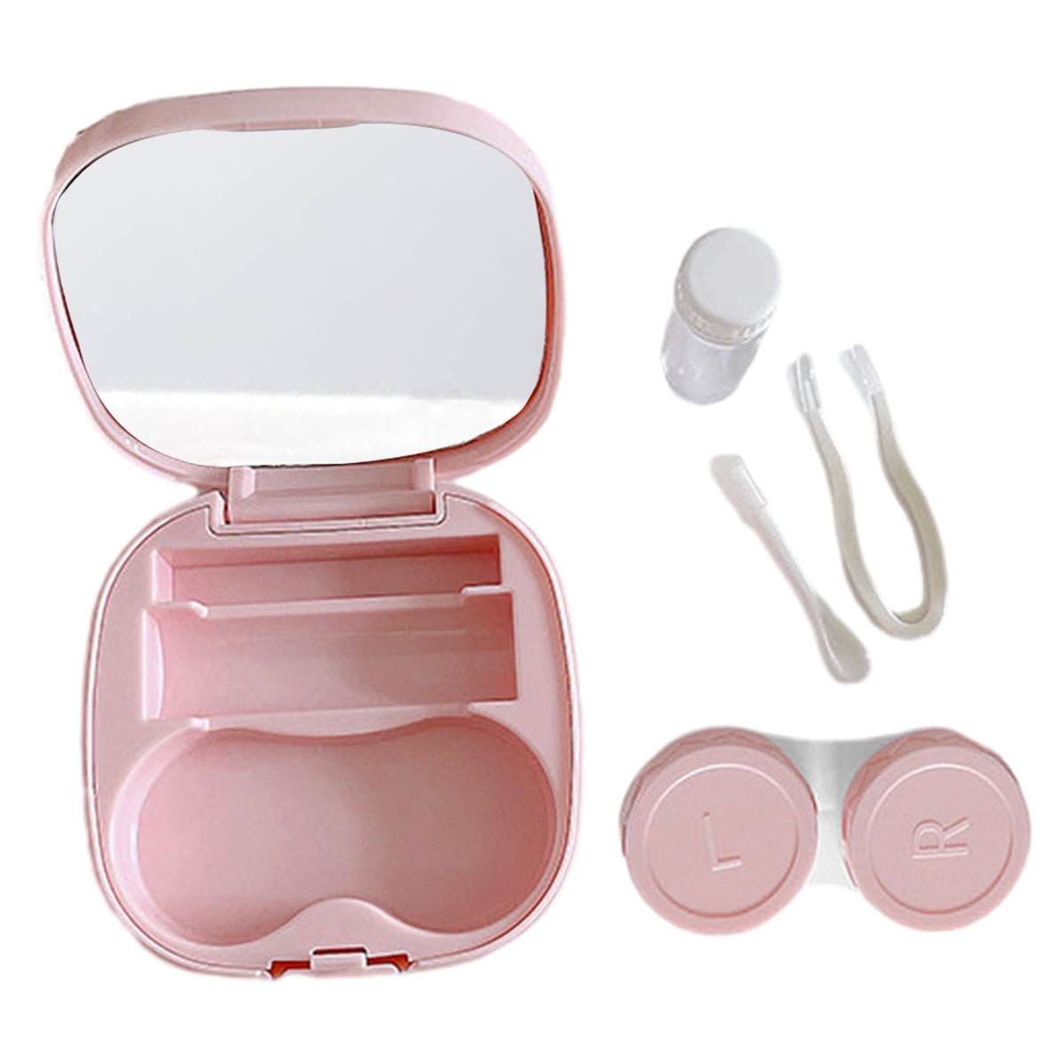 1Pcs Solid Color Square Box Portable Beauty Pupil Box Companion Double ...