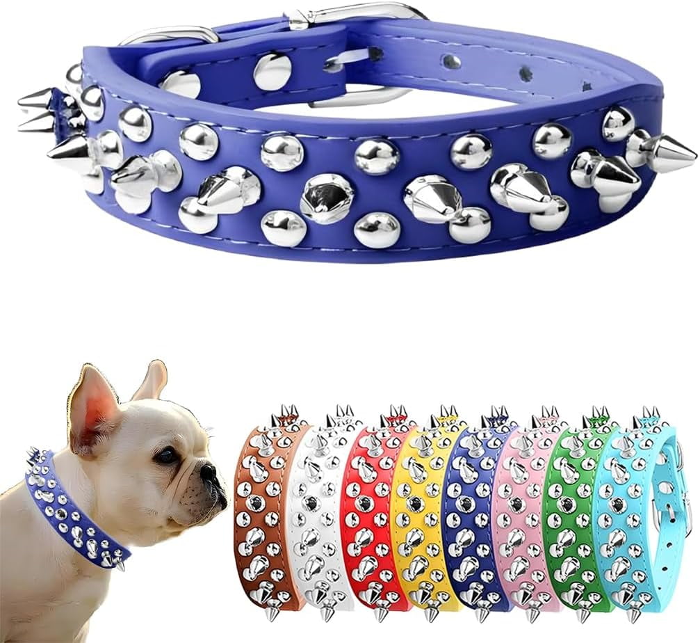 1Pcs Spiked Dog Collar, Female Studded Dog Collar PU Leather Mushrooms ...