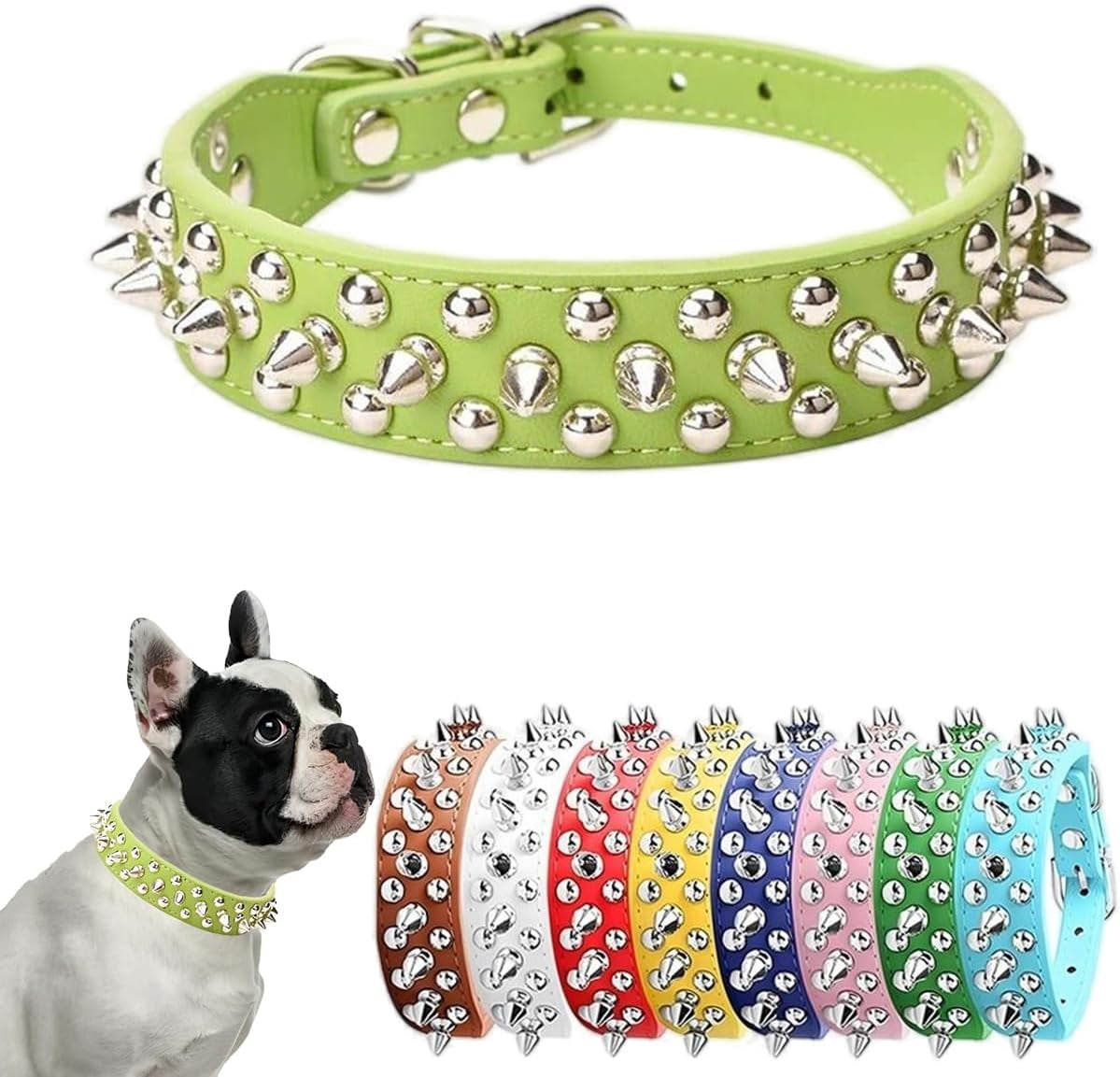 1Pcs Spiked Dog Collar, Female Studded Dog Collar PU Leather Mushrooms ...
