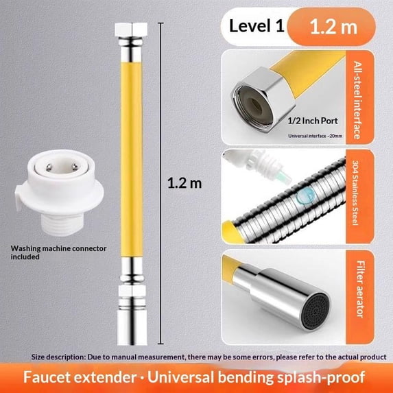 1Pcs Splashproof Free Bending Faucet Extension Tube 1 Mode Faucet ...