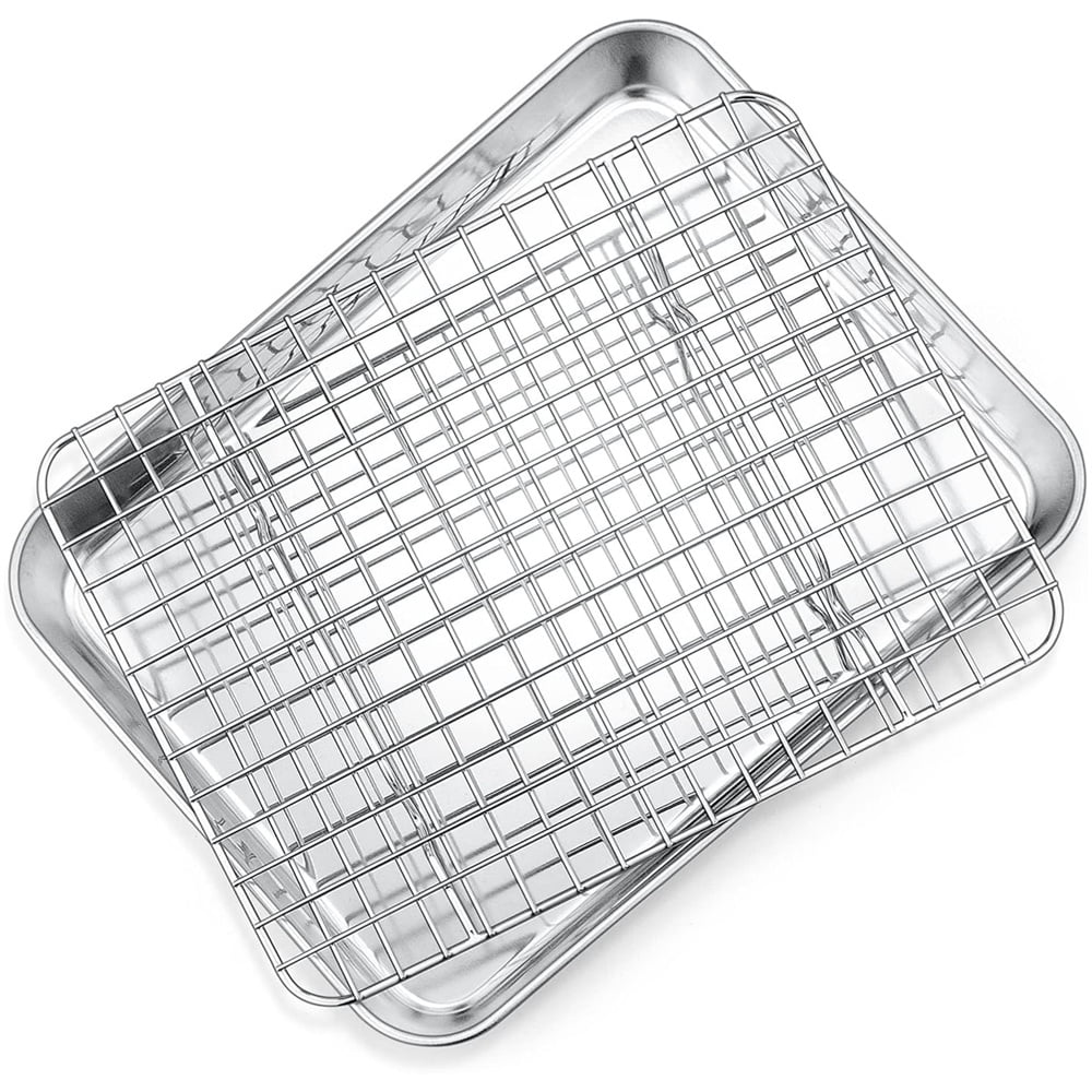1Pcs Stainless Steel Cookie Sheets for Baking,Grid Cooling Rack,Kitchen ...