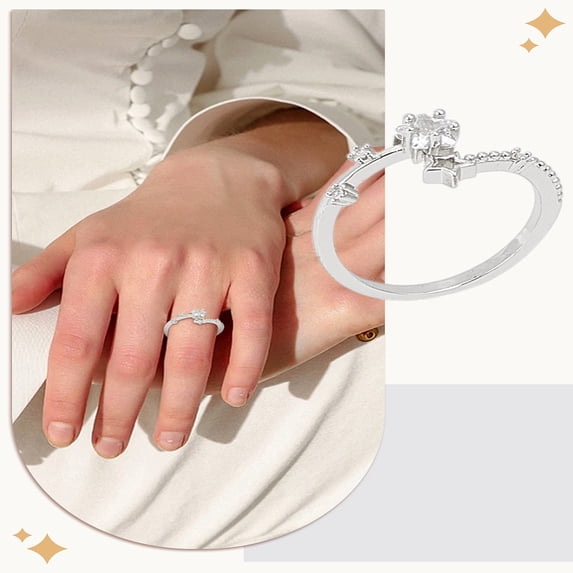 1Pcs Star Finger Rings for Women Star Cuff Stacking Rings Alloy Micro ...