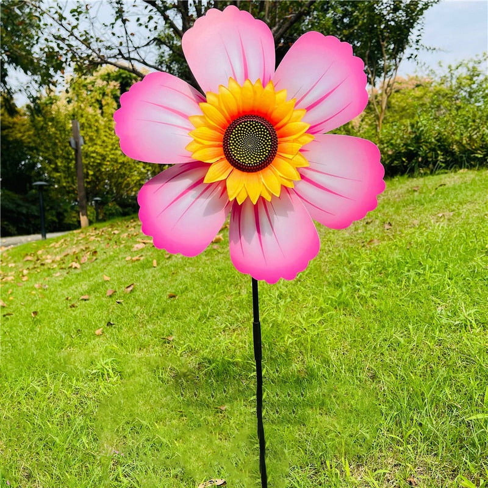 1Pcs Sunflower Pinwheels Outdoor Wind Spinners Yard Garden, Lawn ...