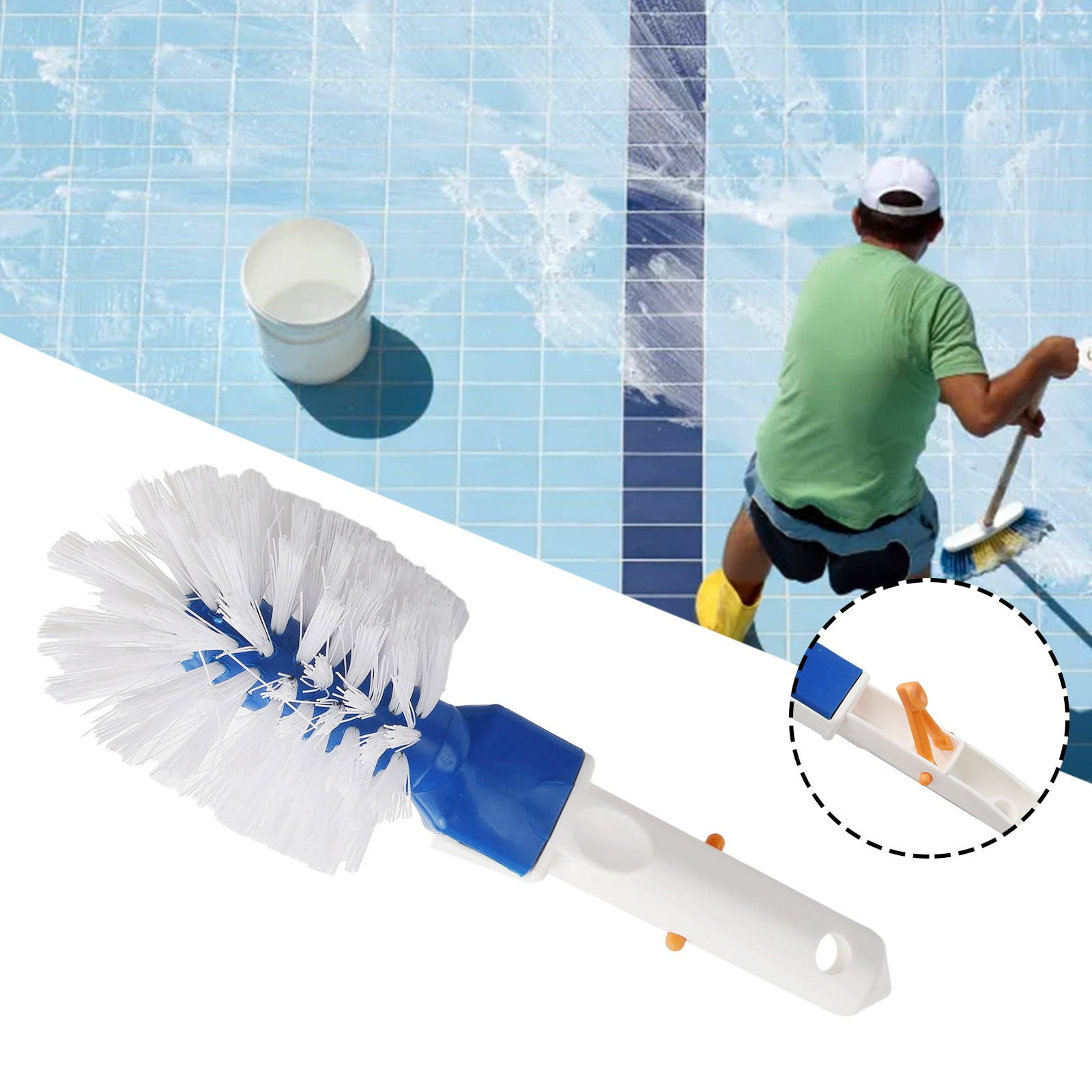 1Pcs Swimming Pool Corner Brush- Pool Step Cleaning Round Brushes For ...