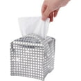 1Pcs Tissue Box Cover Glitter Silver Square Bling Paper Holder ...