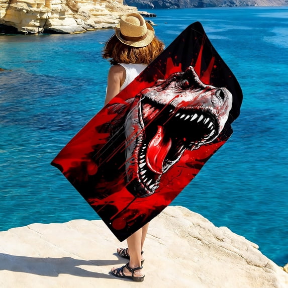 1Pcs, Tyrannosaurus Rex Inspired with Blood Splash Art Style Large Soft ...