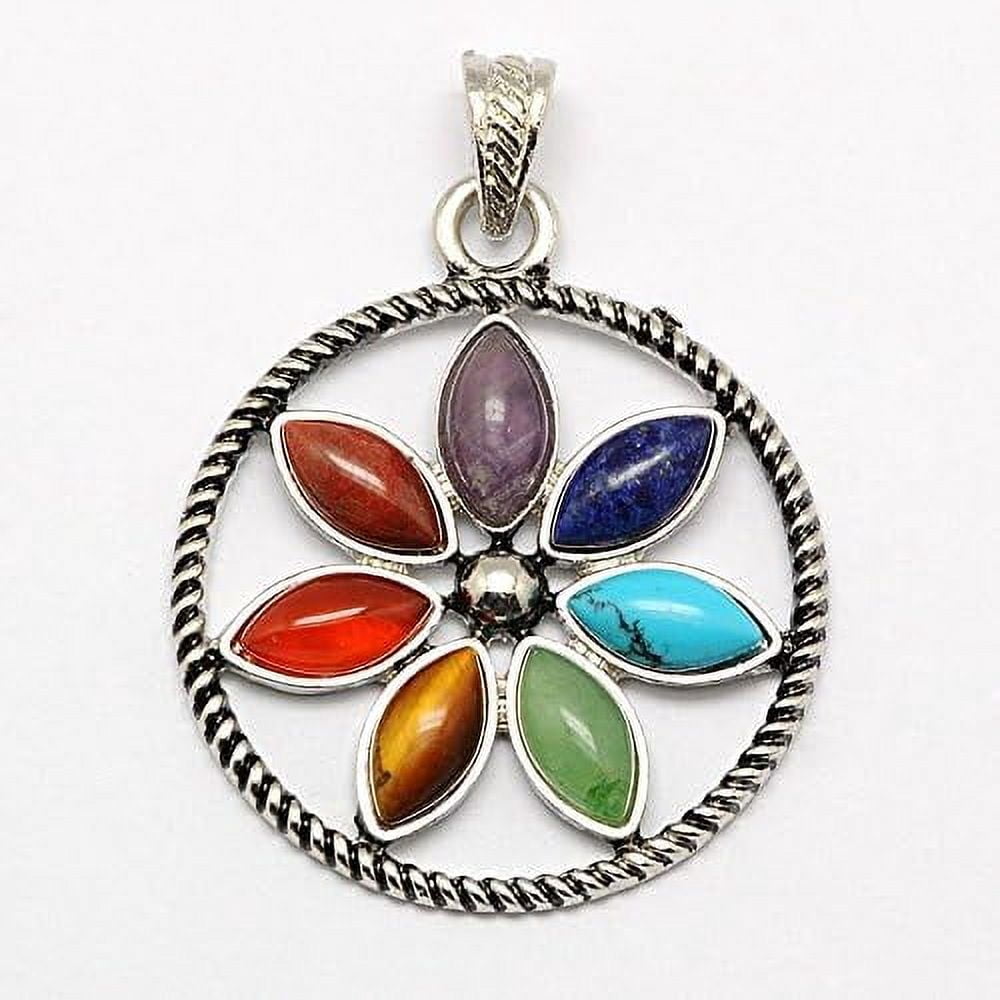 1Pcs Vintage Jewelry Zinc Alloy Bezel Gemstone Pendants Circle with ...