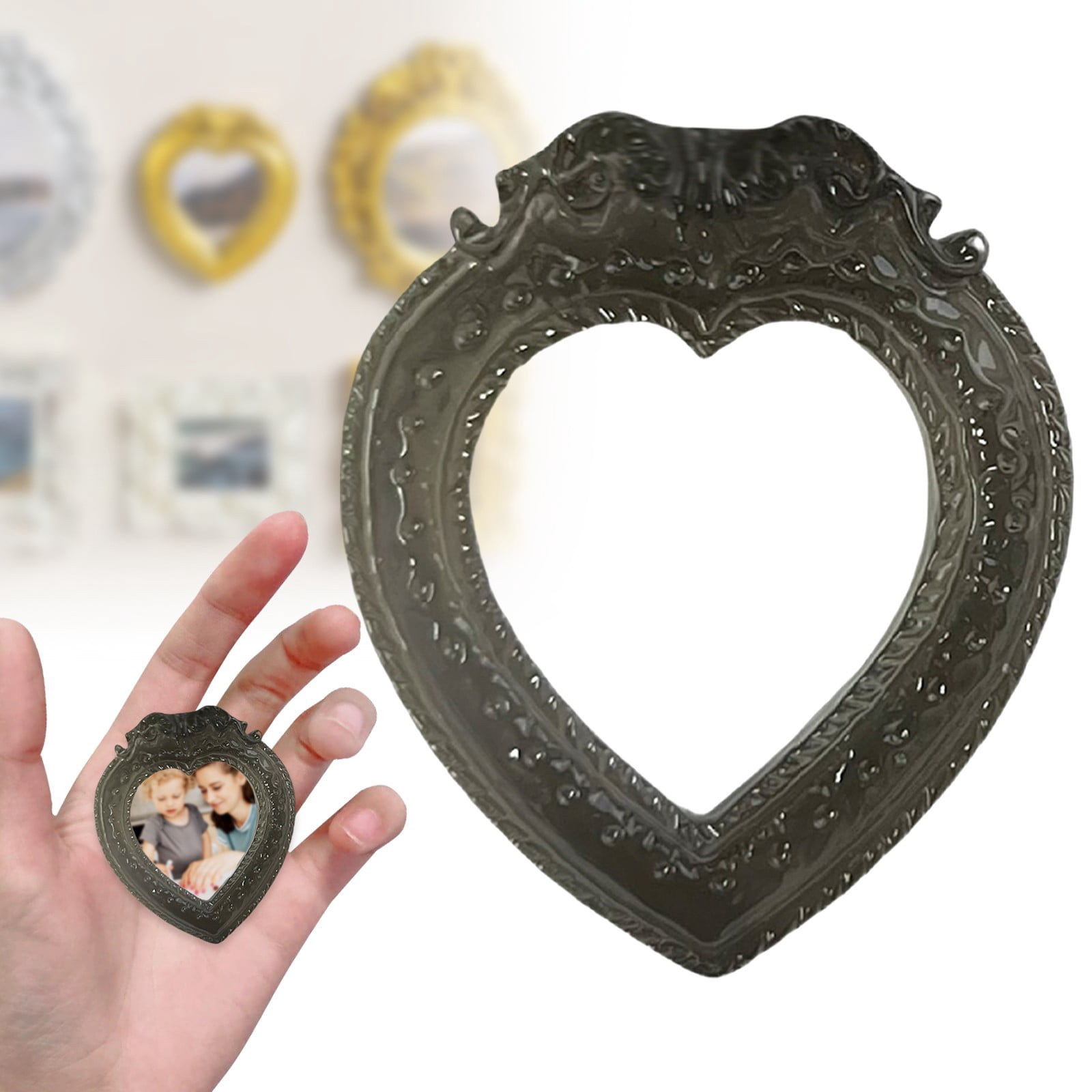1Pcs Vintage Mini Resin Picture Frame, Small Baroque Antique Resin ...