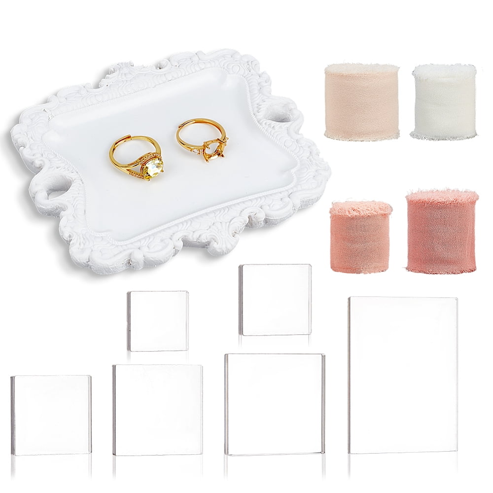 1Pcs Vintage Resin Display Trays for Jewelry with 4 Rolls 4 Colors ...