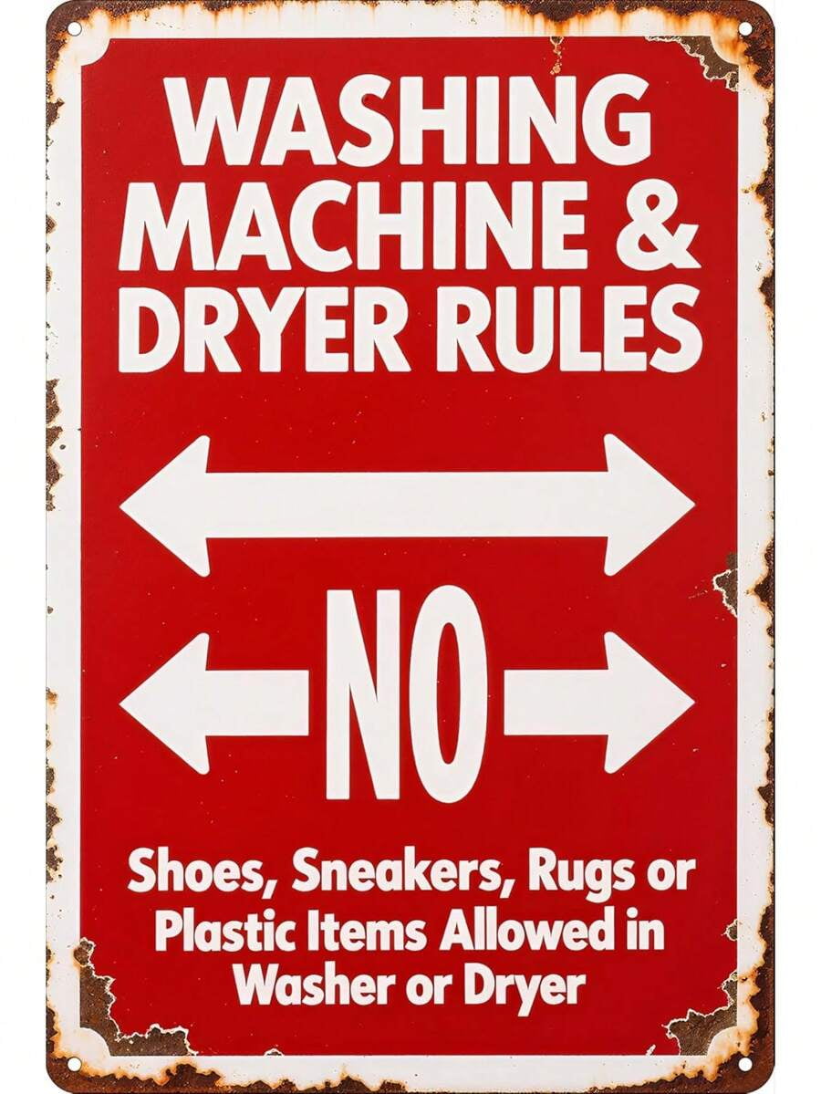 1Pcs Washing Machine & Dryer Rules Funny Metal Signs 8x12 Inch ...