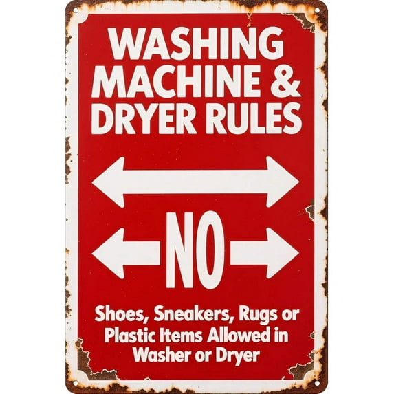 1Pcs Washing Machine & Dryer Rules Funny Metal Signs 8x12 Inch ...