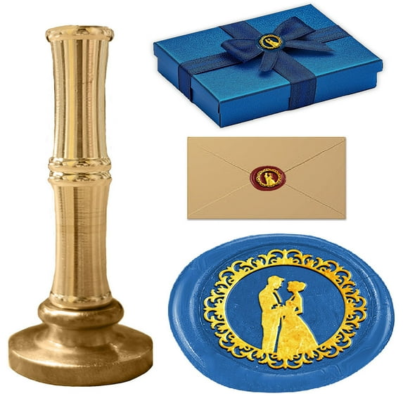 1Pcs Wax Seal Stamp Set Brass Handles Wax Seal Head Golden Vintage ...