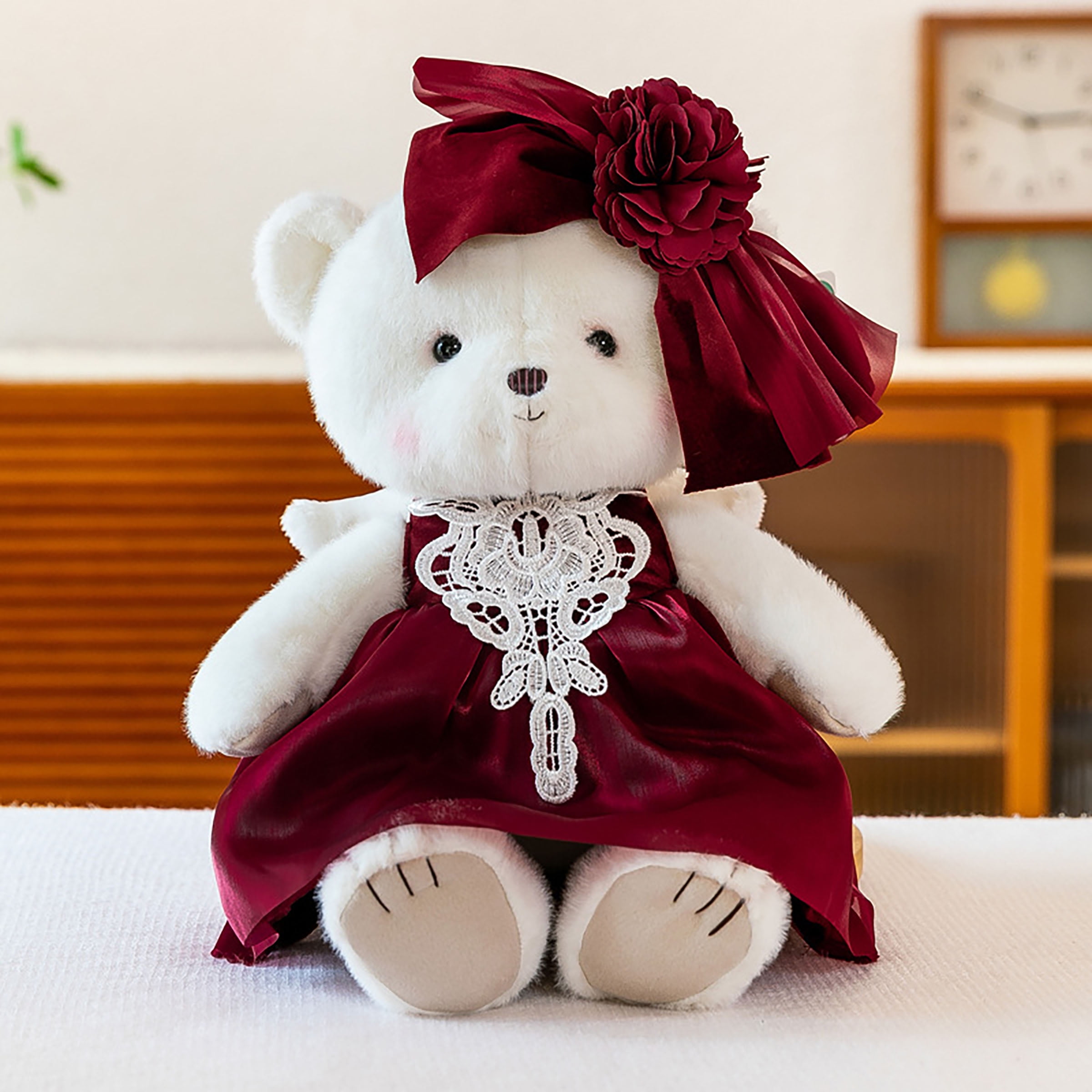 1Pcs Wedding Plush Bear Doll，Stuffed Bear Doll for Valentine ...