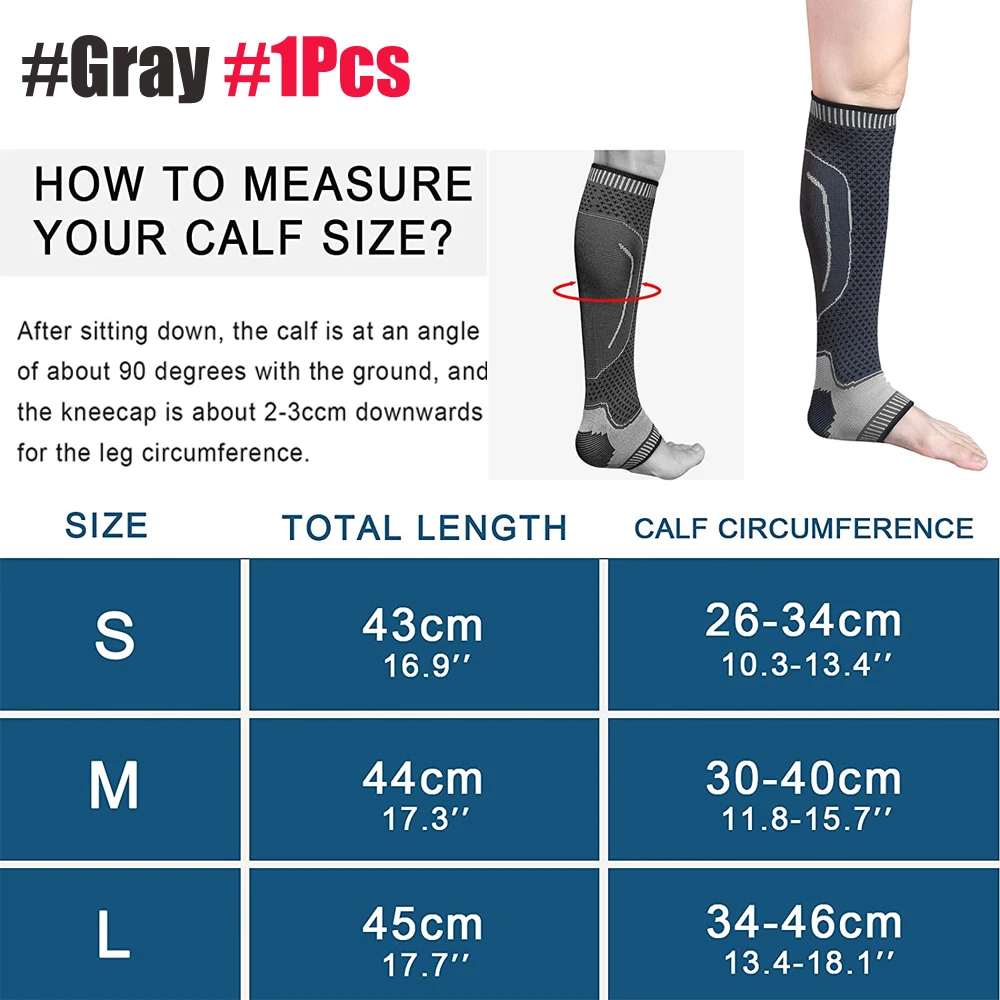 1Pcs Women Men Compression Calf Sleeve Support Suitable For Running ...