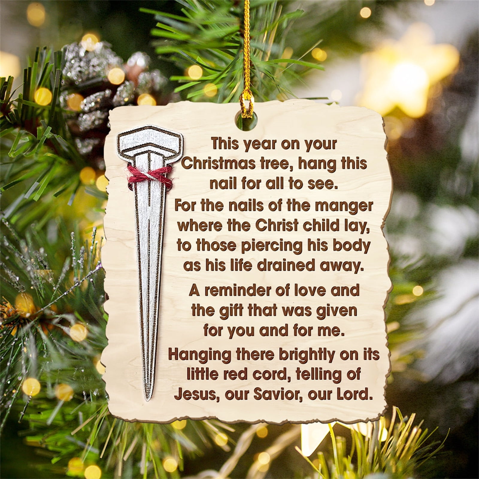 1Pcs Wooden Christmas Ornament, Yrmaups Wooden Christmas Ornament ...