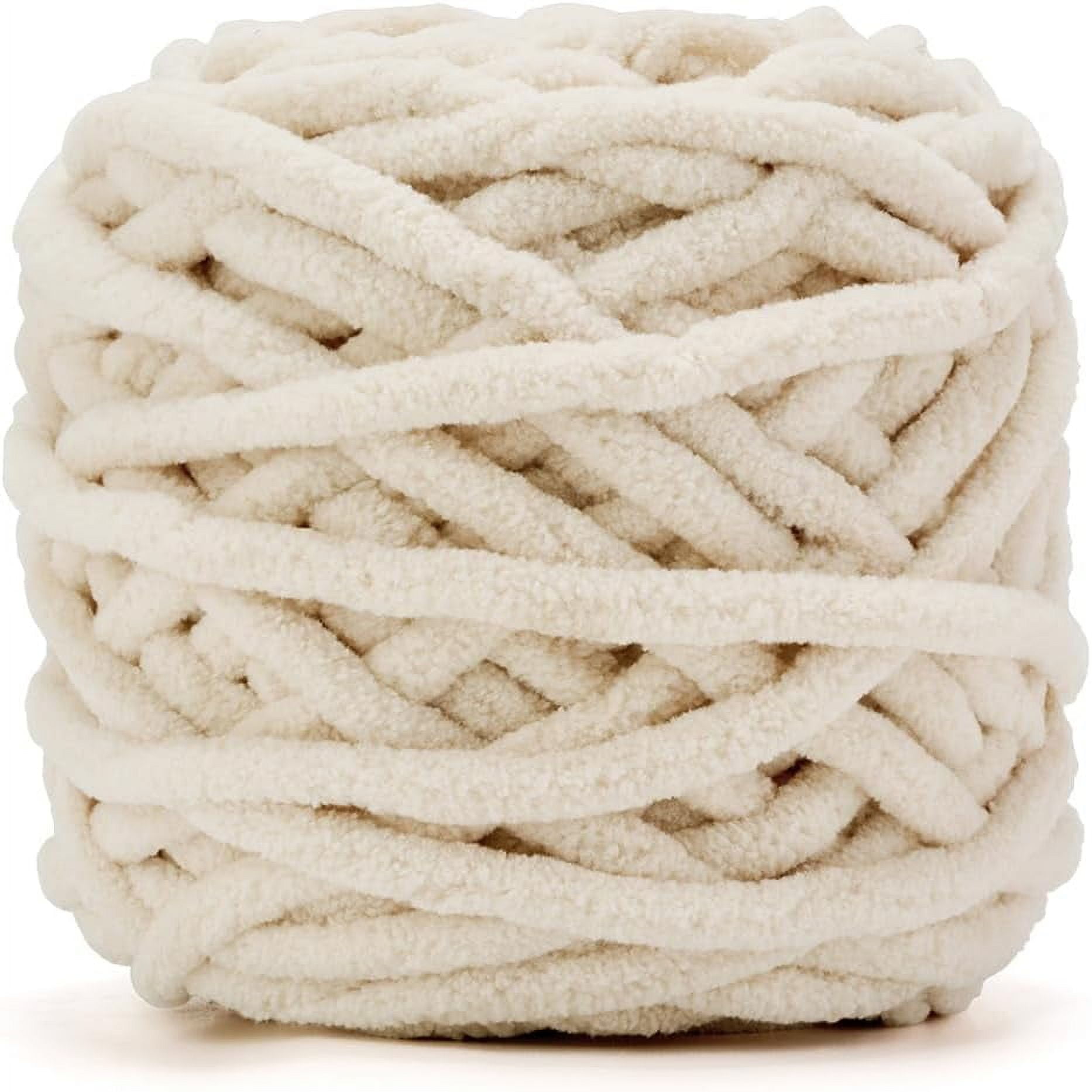 1Pcs Yarn of 100g/3.5oz - Cream Chenille Yarn 6 Super Bulky - Knitting ...