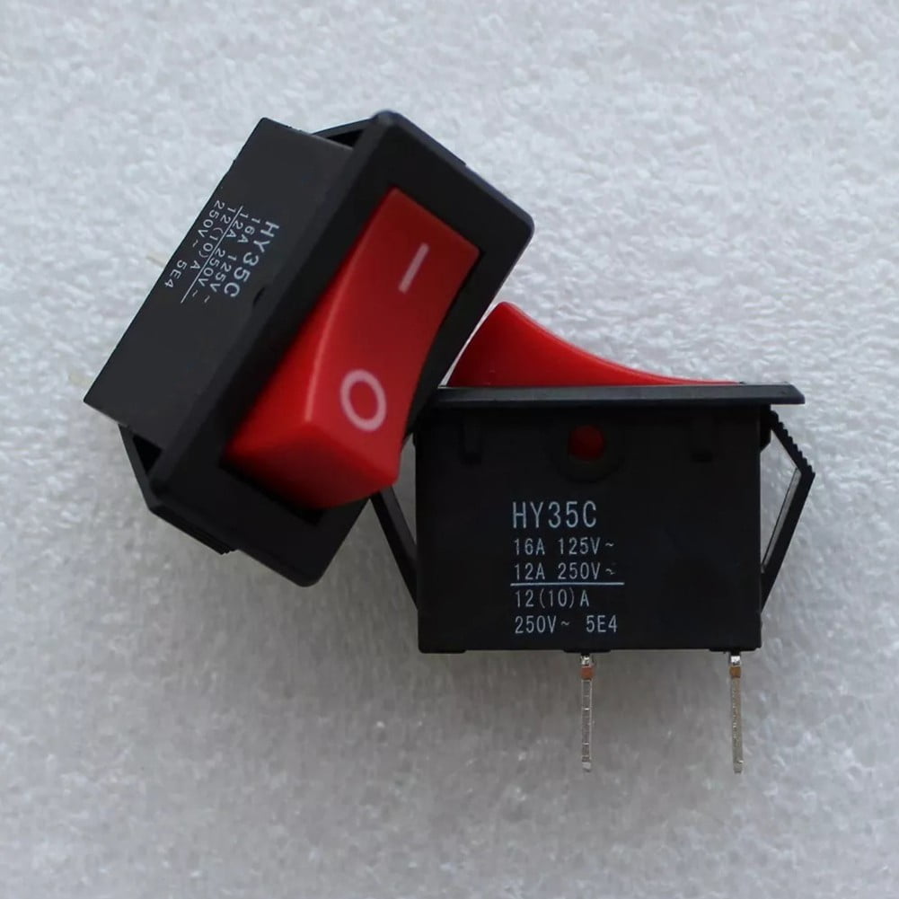 1Pcs for Hy35C Pushbutton Switch On-Off 2-Pin Ac 125/250V 16/12A Rocker ...