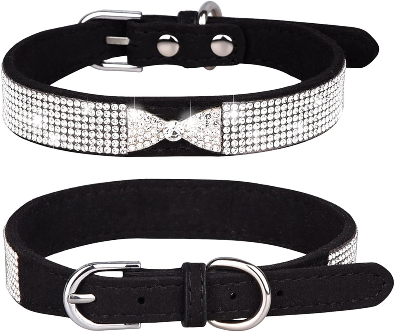 1Piece Rhinestone Dog Collar, Cute Dazzling Sparkling Soft Suede ...