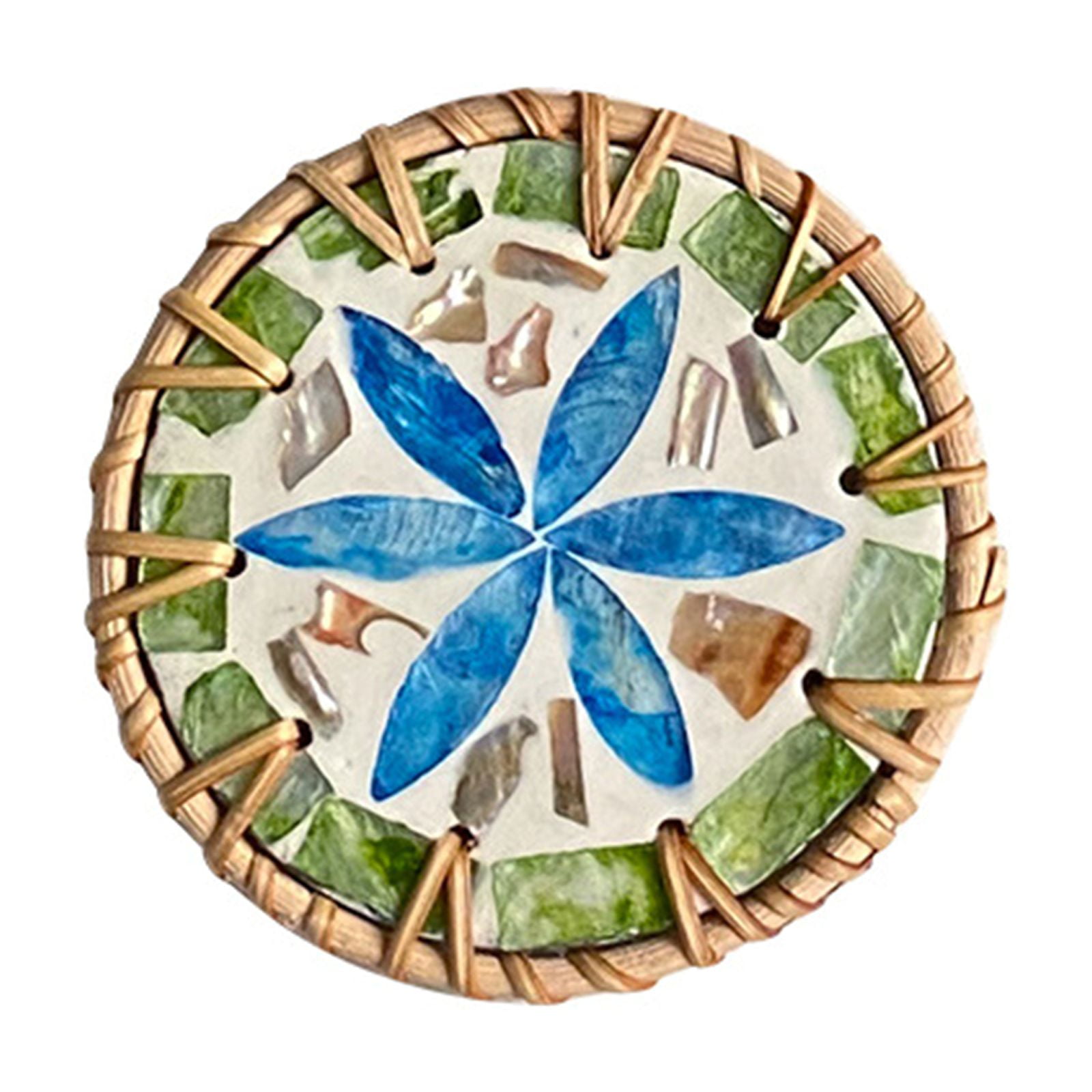 1Piece Woven Coaster Handmade Round Rattan Cup Mat Absorbent Plate Pad ...