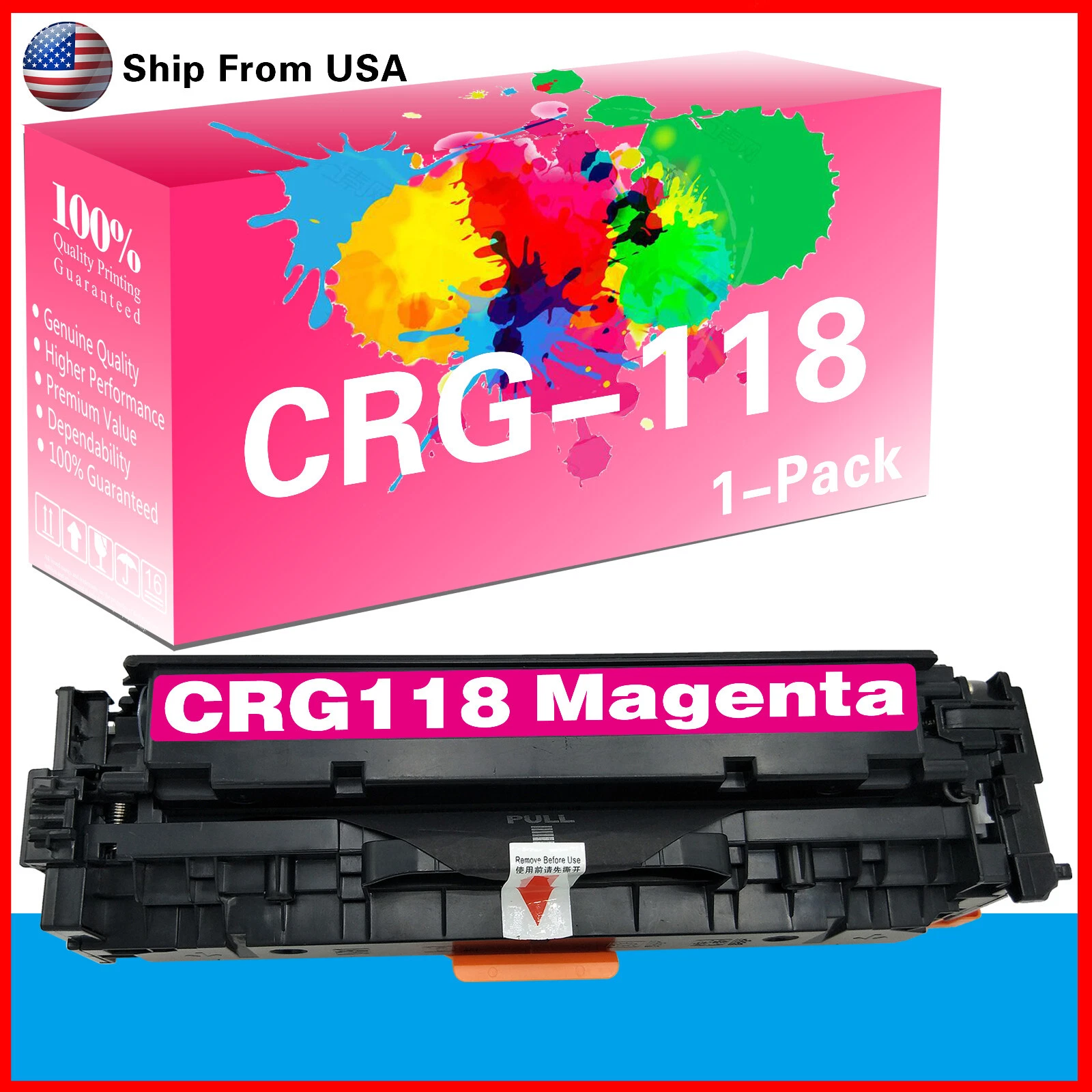 1Pk Crg118 Crg-118 Magenta Toner Cartridge For Mf729Cdw Mf8580Cdw ...