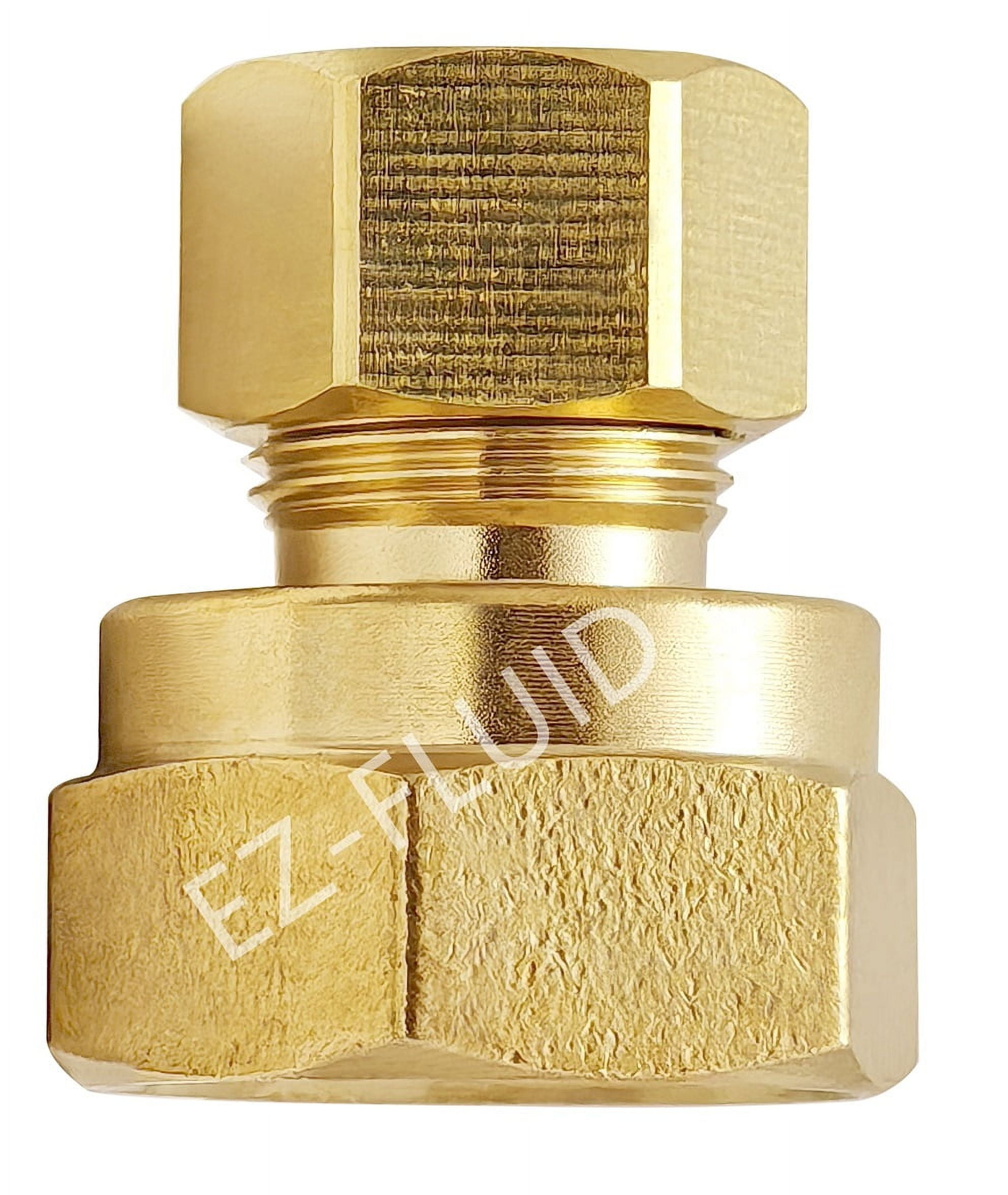 (1Pk) EZ-Fluid 1/4" Comp x 1/4" FIP Compression x FIP Female Adapter ...