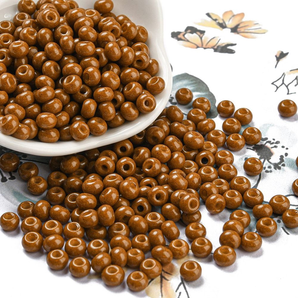 1Pound Imitation Jade 3/0 Glass Seed Beads Luster Baking Paint Round ...