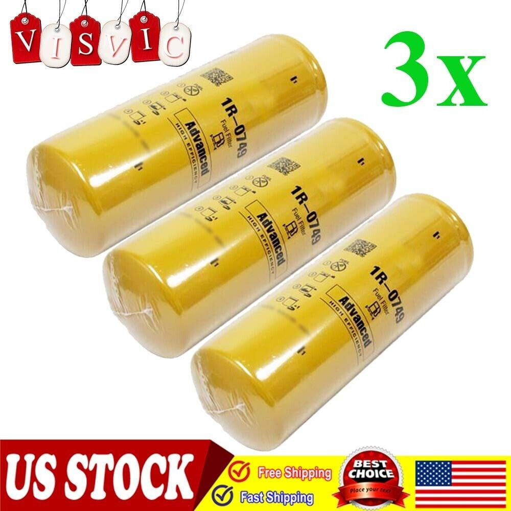 1R0749 For Caterpillar / CAT Fuel Filter 1R-0749 PACK OF 3 - Walmart.com