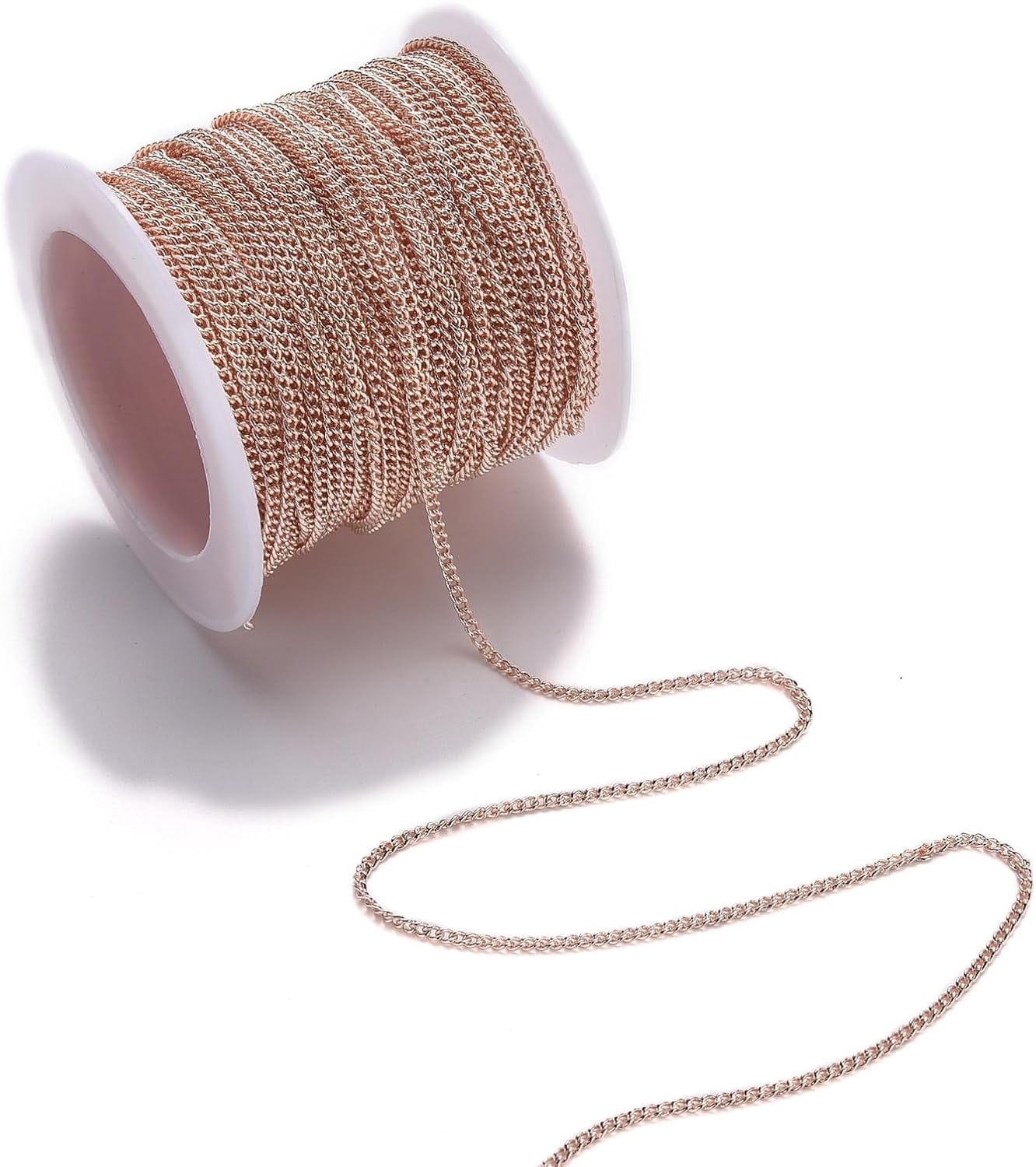 1Roll 10m Brass Curb Chains Long-Lasting Plated Soldered with Spool ...