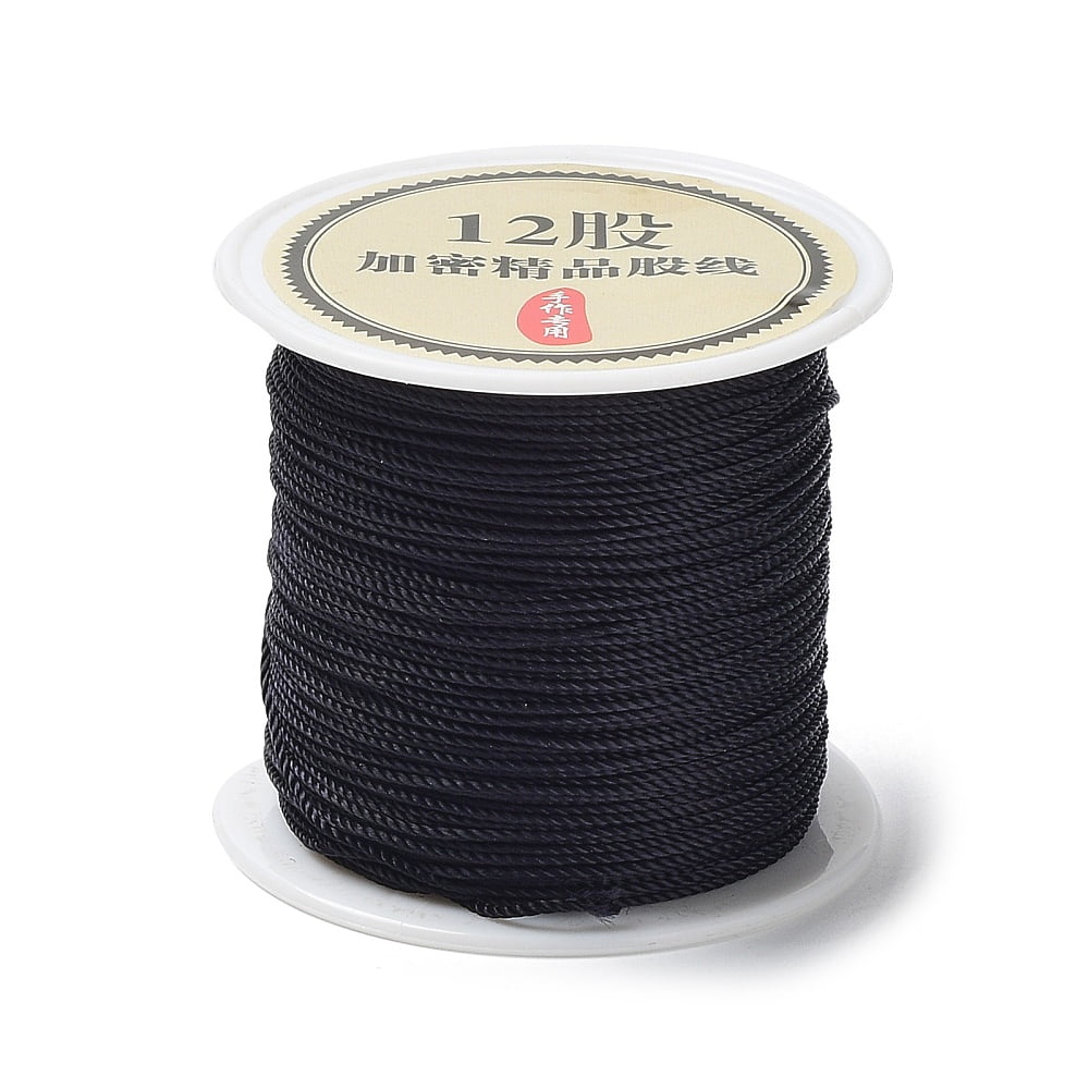 1Roll 12-Ply Round Nylon Thread with Spool Black 0.8mm 27.34 Yards(25m ...