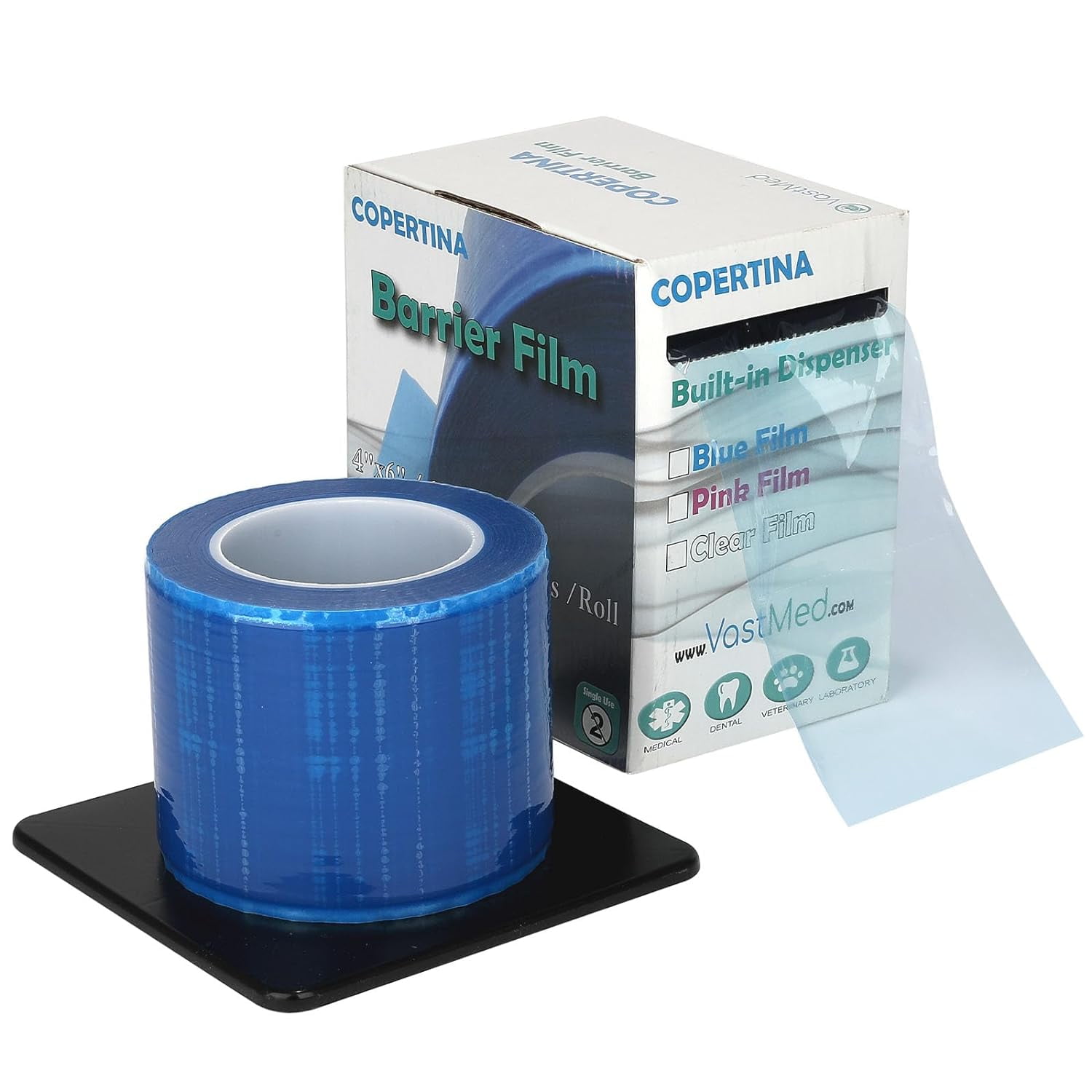 1Roll (1200 Sheets) Dental Medical Grade Barrier Film Blue 4Inch x ...