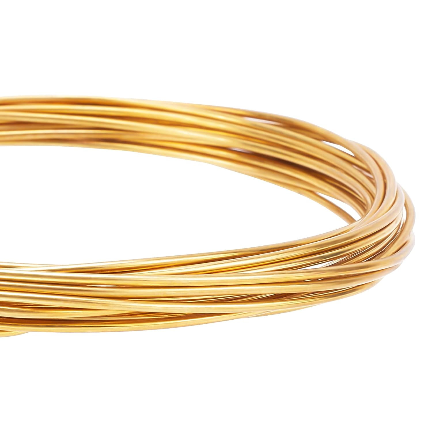 1Roll 14 Gauge 16.4 Feet Round Copper Wire Gold Brass Wire for Beading ...