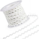 1Roll 25Yards White RIC Rac Trim Ribbon Rick Rack 0.12 inch Wave Sewing ...
