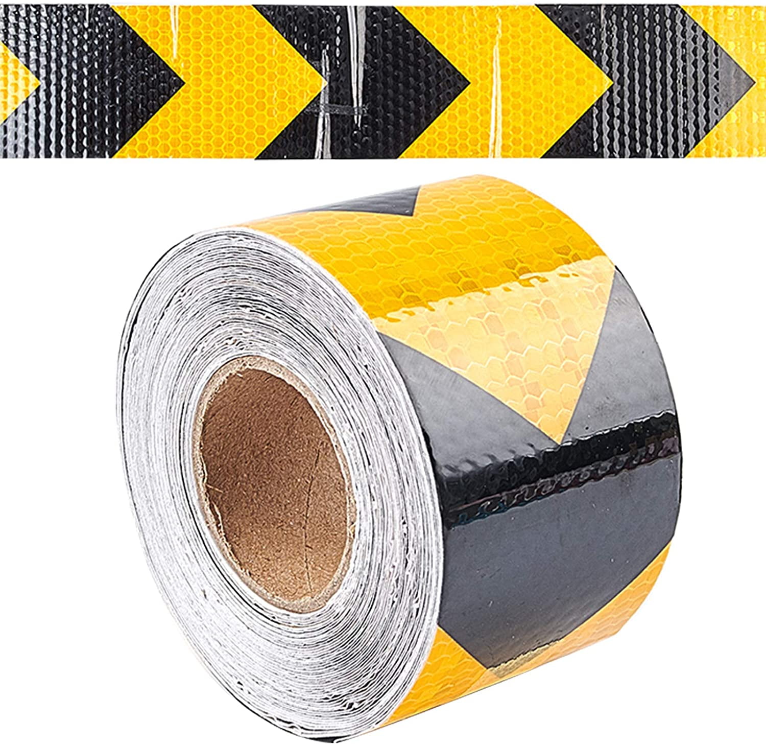 1Roll 2Inch X 33ft Reflective Hazard Warning Tape Yellow Black High ...