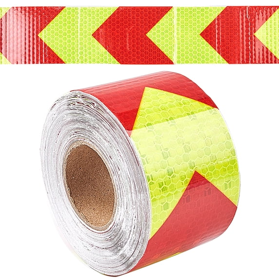 1Roll 2inch X 33ft Reflective Hazard Warning Tape Yellow Red High ...