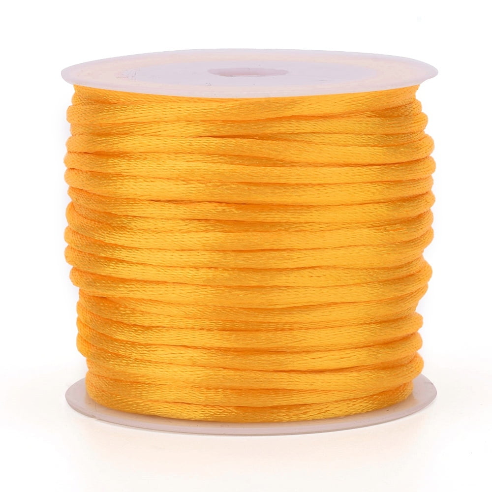 1Roll 30M Nylon Rattail Satin Cord Beading String for Chinese Knotting Jewelry Making Gold 1mm ...