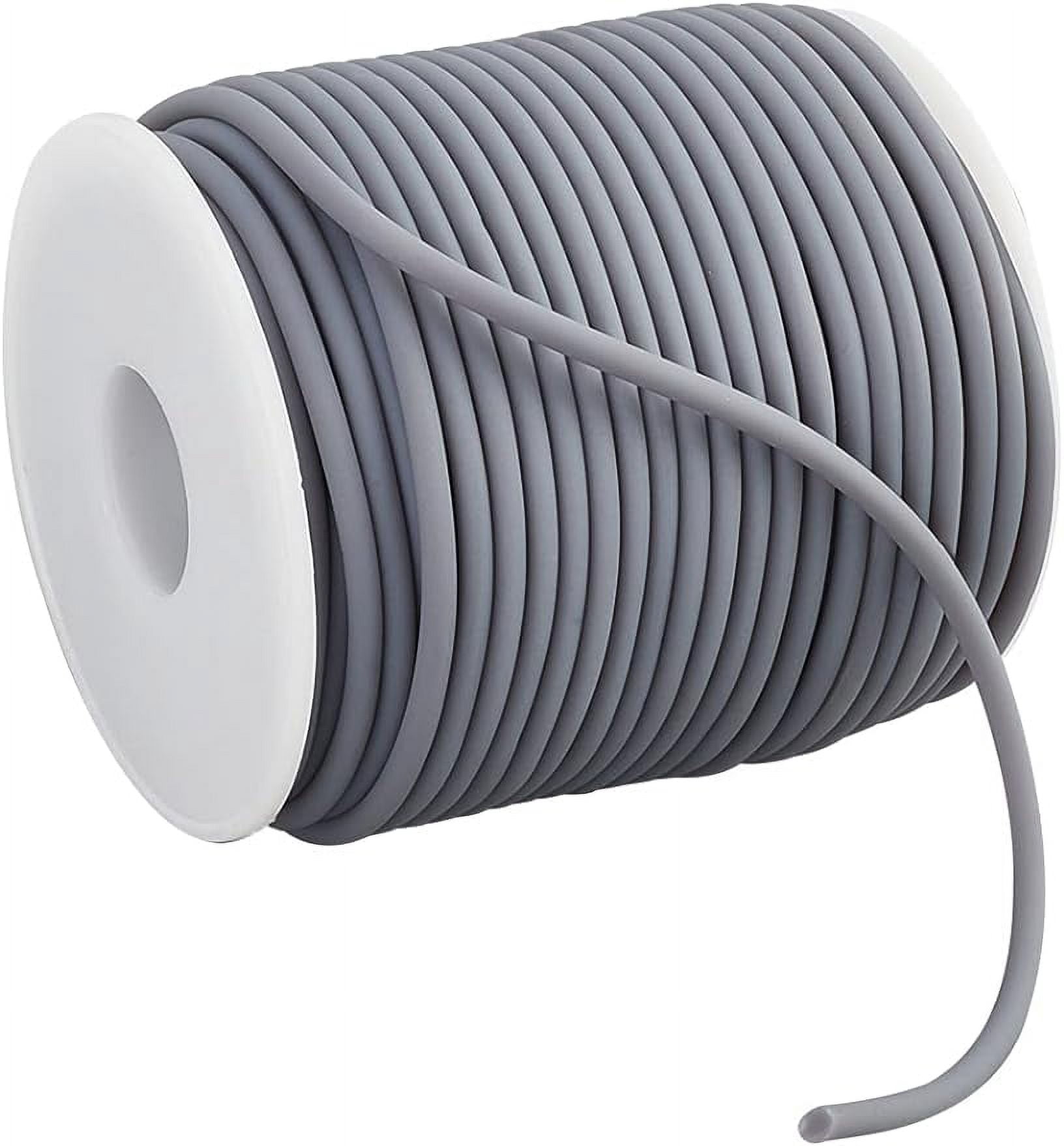 1Roll 32.81 Yards Solid Rubber Cord 3mm Grey Plastic Rope Hollow Rubber ...