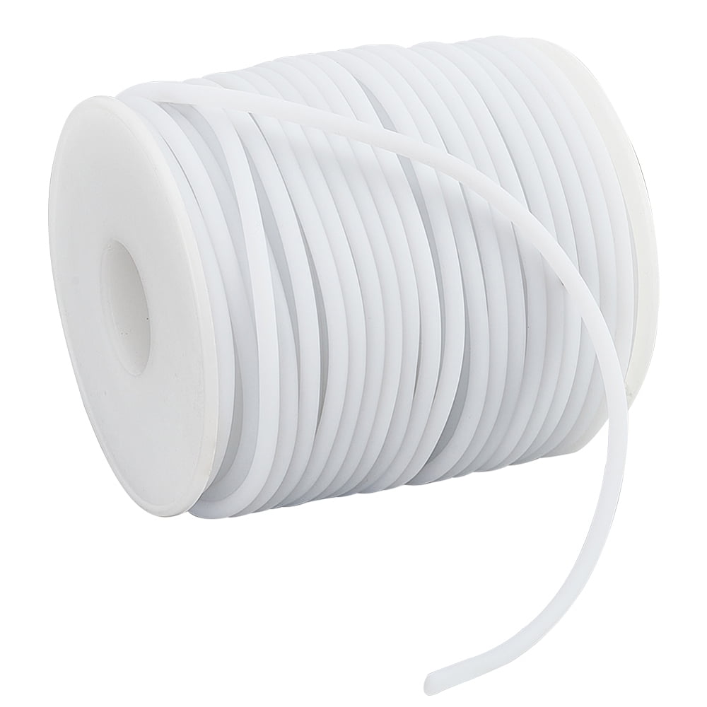 1Roll 32.81 Yards Solid Rubber Cord 3mm White Plastic Rope Hollow ...