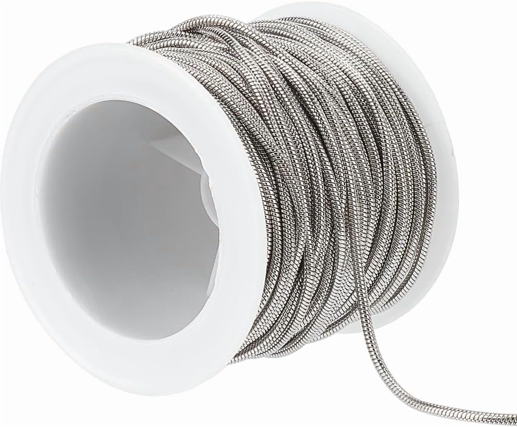 1Roll 33 Feet Stainless Steel Snake Chains Silver Round Snake Chain for ...