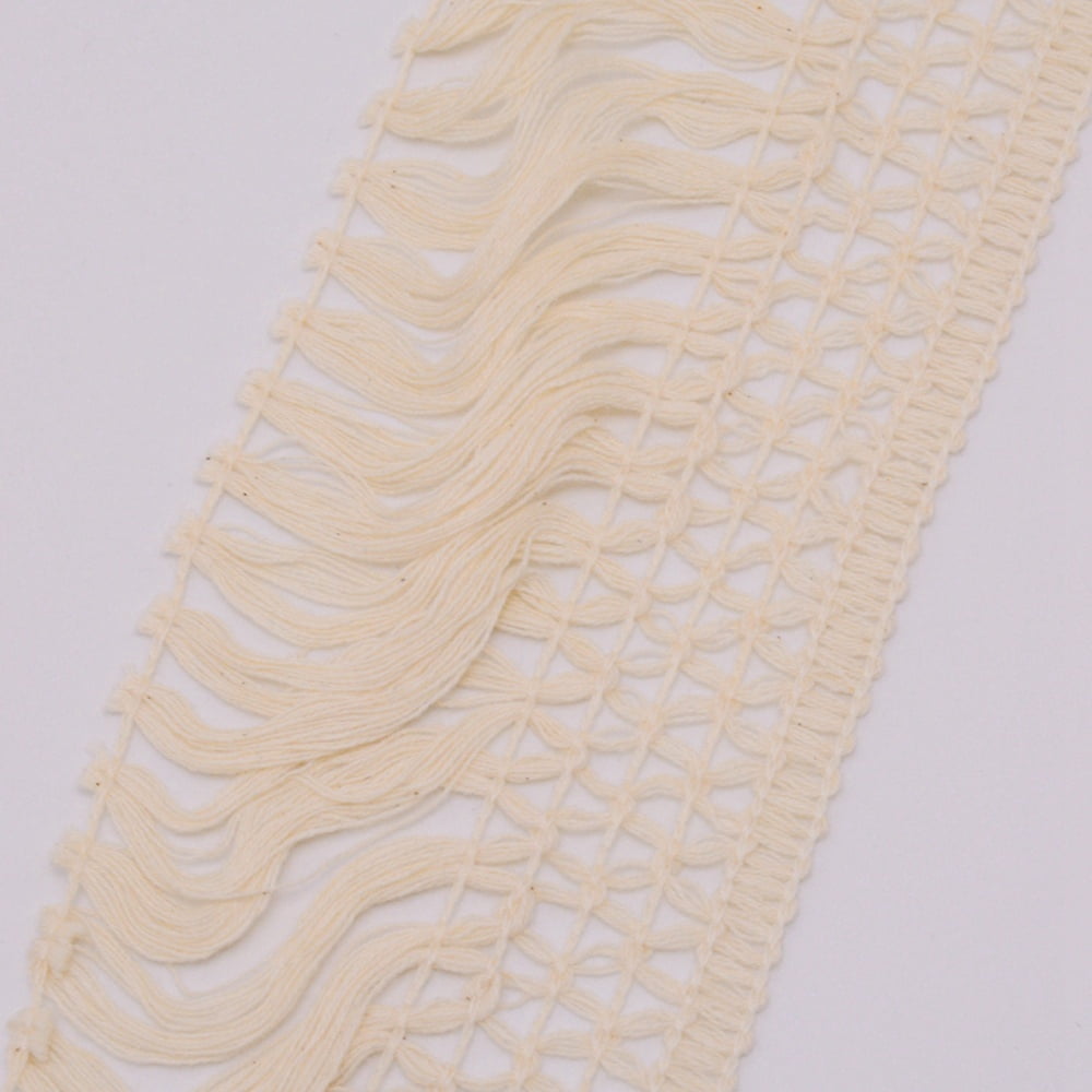 1Roll Cotton Lace Ribbon Edge Trimmings Tassel Ribbon for Sewing Cloth ...