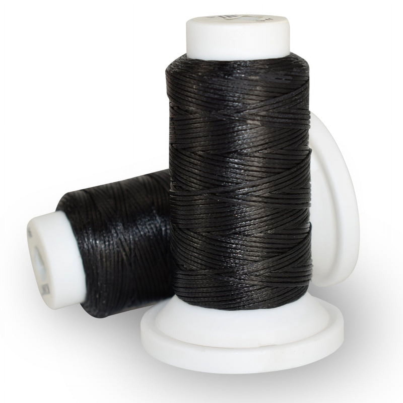 1Roll Flat Waxed Polyester Cord for Leather Sewing Stitching Black 0 ...