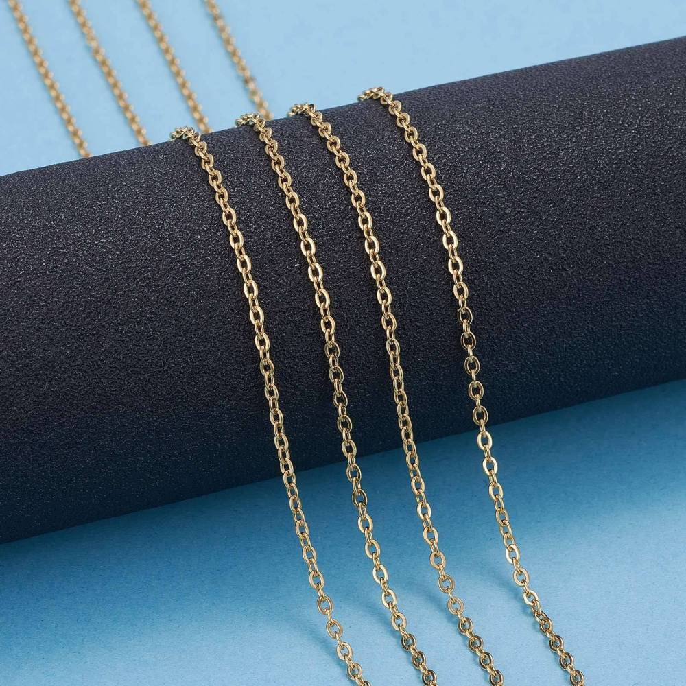 Ion Plating(IP) 304 Stainless Steel Cable Chains Soldered Flat Oval ...