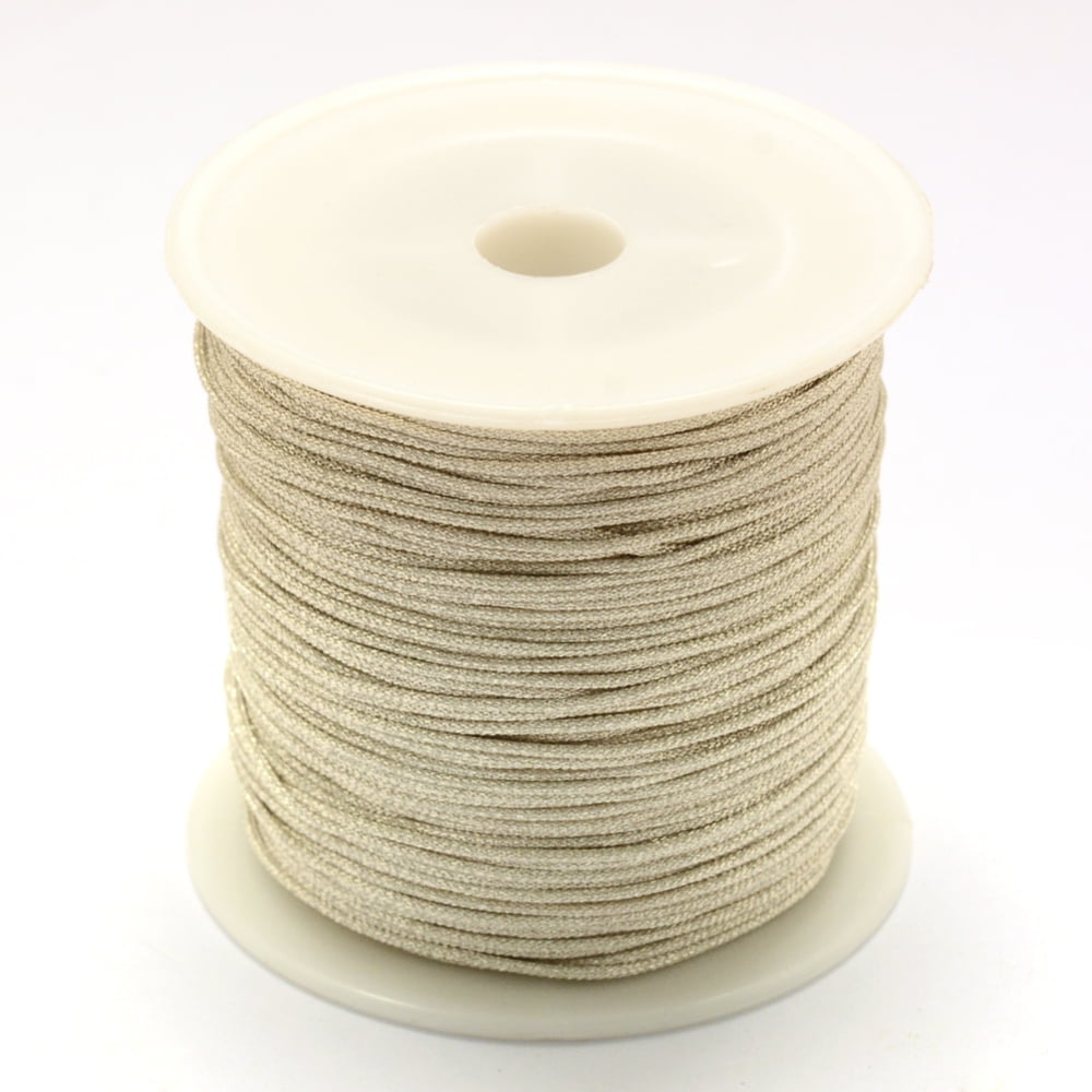 1Roll Nylon Thread with Metallic Cords Silver 1.0mm about 109.36 yards ...