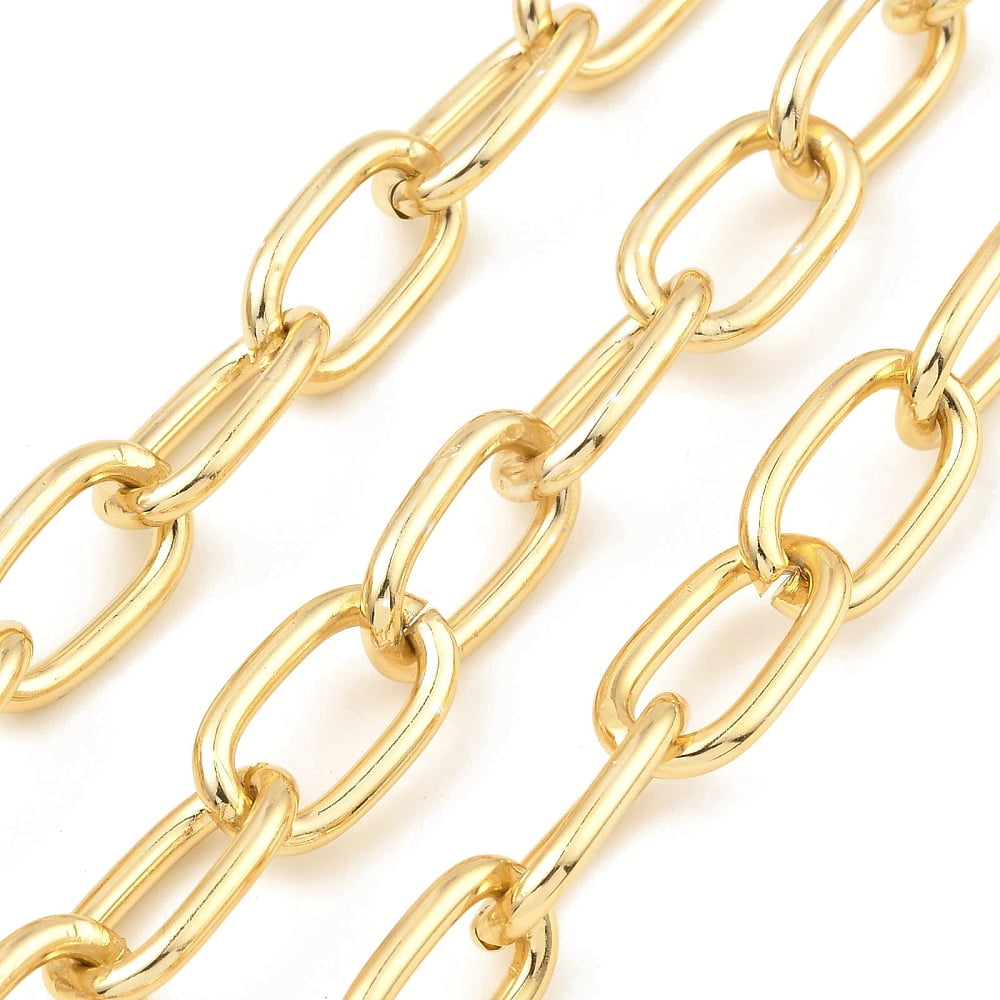 1Roll Oxidation Aluminum Cable Chains Unwelded with Spool Golden 19 ...